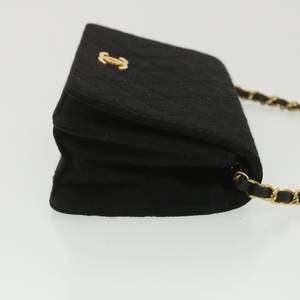 CHANEL | Bags | Chanel Chain Shoulder Bag Cotton Black Cc Auth Bs4439 ...